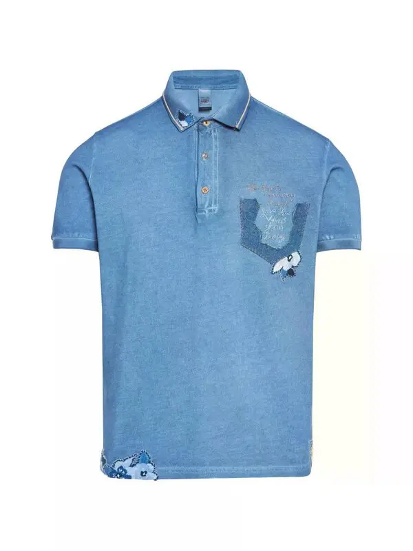 BOB Patchwork Embroidered Polo Shirt