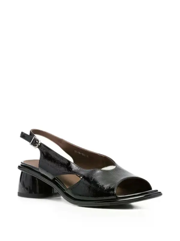 LINDA BAUMANN Cut-out Slingback Sandals - Black