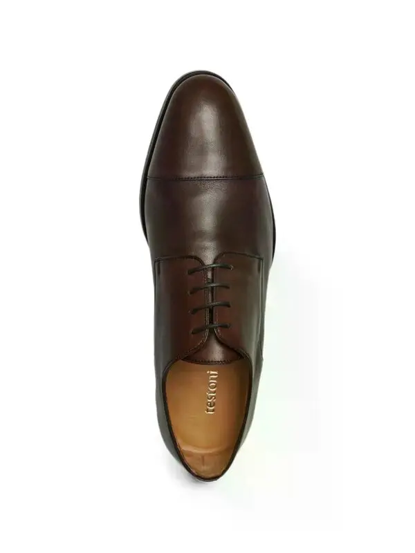 TESTONI Cap-toe Lace-up Derby Shoes - Brown