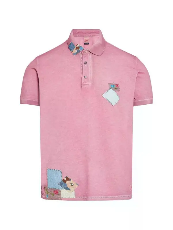 BOB Patchwork Polo Shirt - Pink