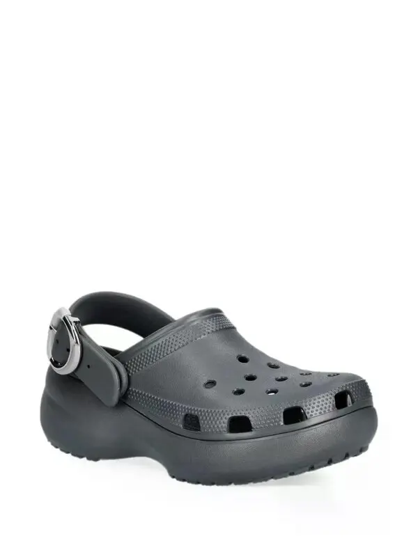 CROCS Platform Dipped Buckle Platform Mules