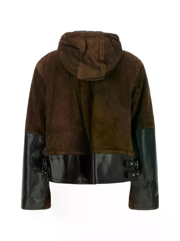 Sacai Suede-panelled Leather Jacket