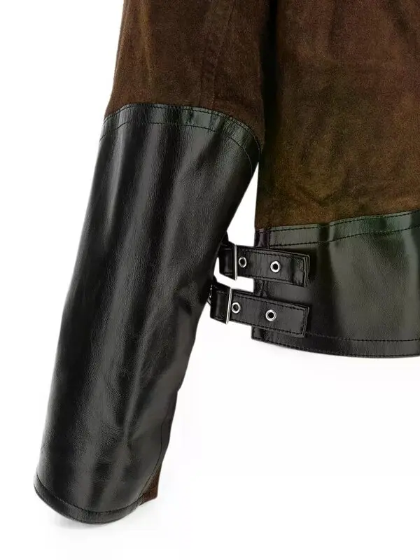Sacai Suede-panelled Leather Jacket