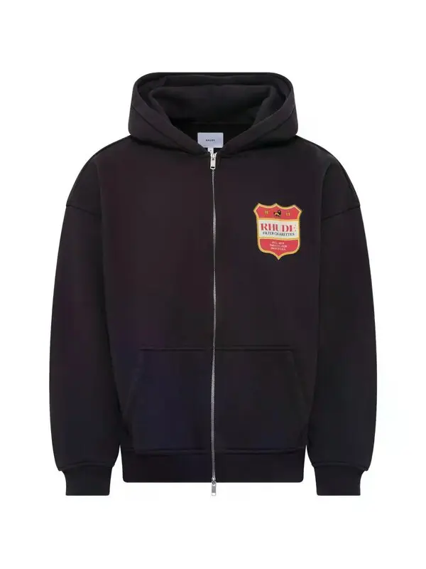 Rhude Filtaro Crest Zip-up Hoodie - Black