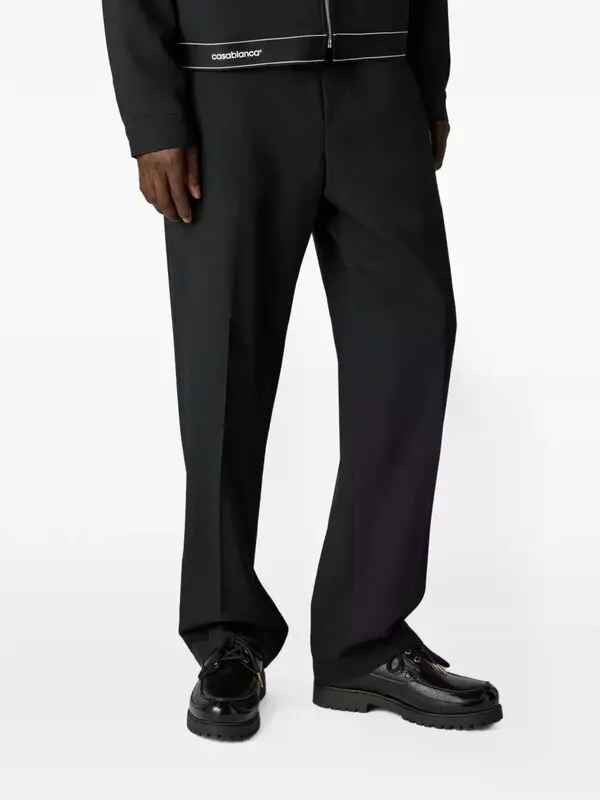 Casablanca Logo-waistband Tailored Trousers - Black