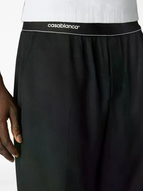 Casablanca Logo-waistband Tailored Trousers - Black