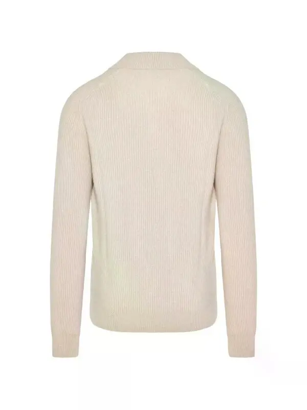 GRAN SASSO Ribbed-knit Zip-up Sweater