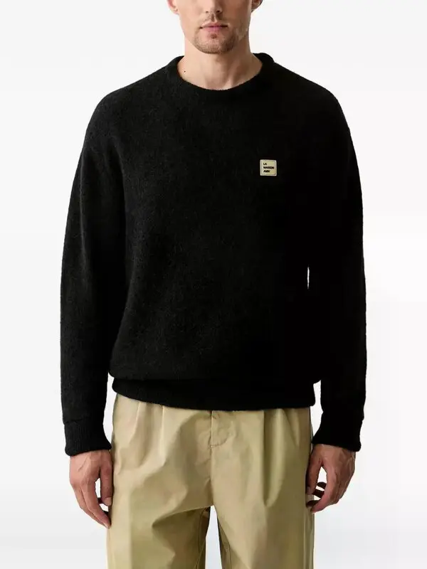 American Vintage Vitow Logo-patch Knit Sweater - Black