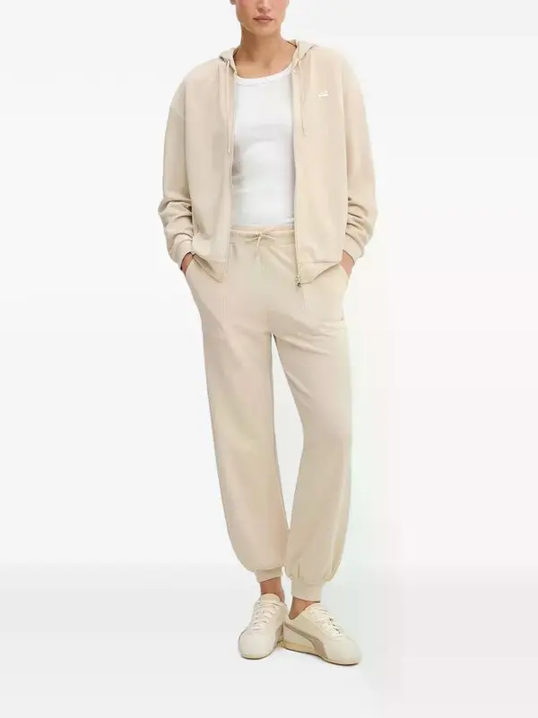 EA7 Core Logo-plaque Drawstring Track Pants - Neutrals