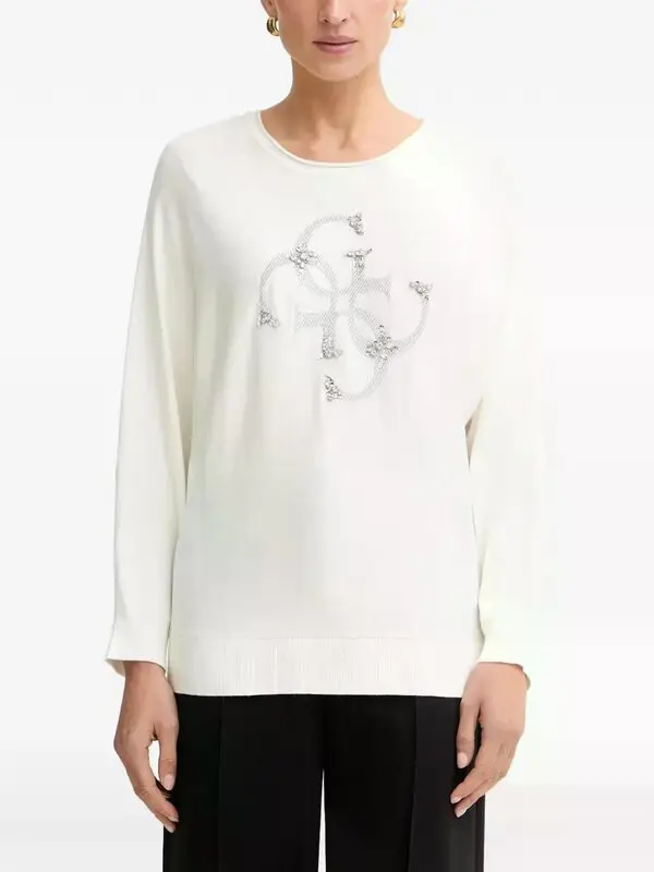 Guess Embellished Logo-print T-shirt - White