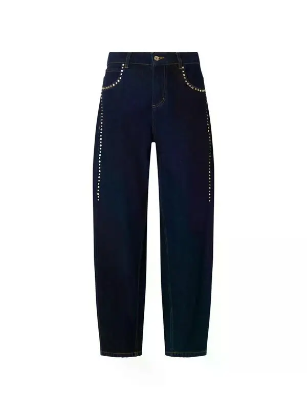 Liu Jo High-waisted Jeans With Rhinestones - Blue