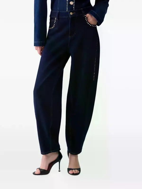Liu Jo High-waisted Jeans With Rhinestone Embellishments