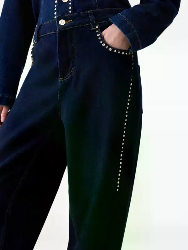 Liu Jo High-waisted Jeans With Rhinestone Embellishments