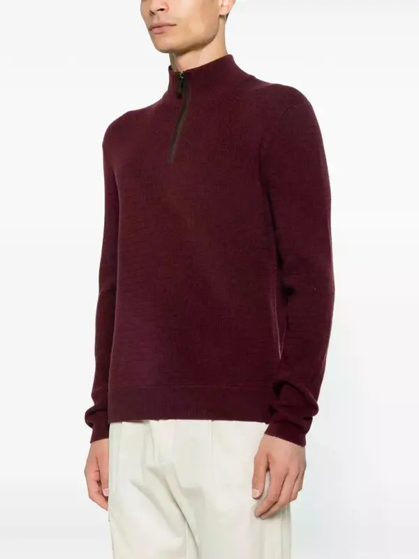 Canali Half-zip Knitted Sweater