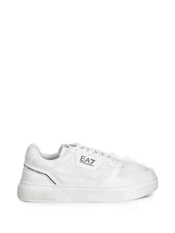 EA7 Panelled Logo Print Sneakers - White