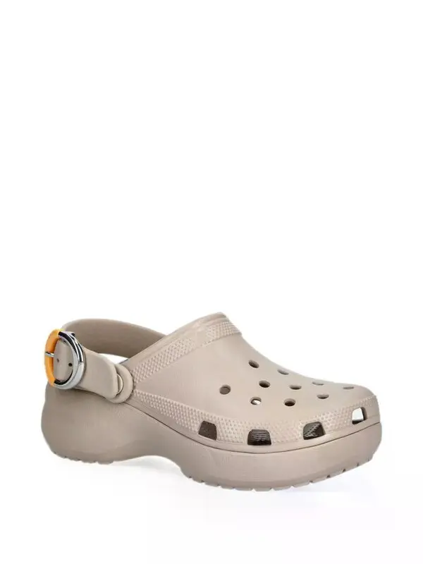 CROCS Platform Dipped Buckle Slingback Mules