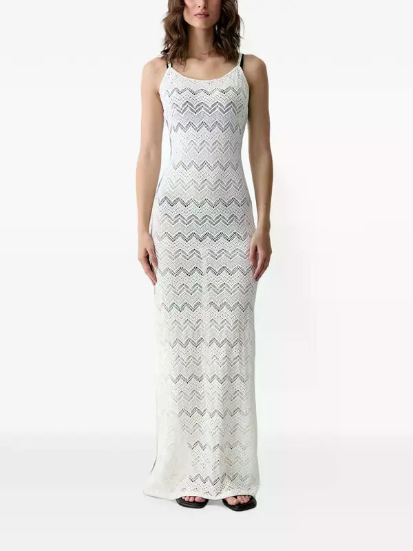 Vilebrequin Lisanna Chevron-knit Side-slit Maxi Dress - White
