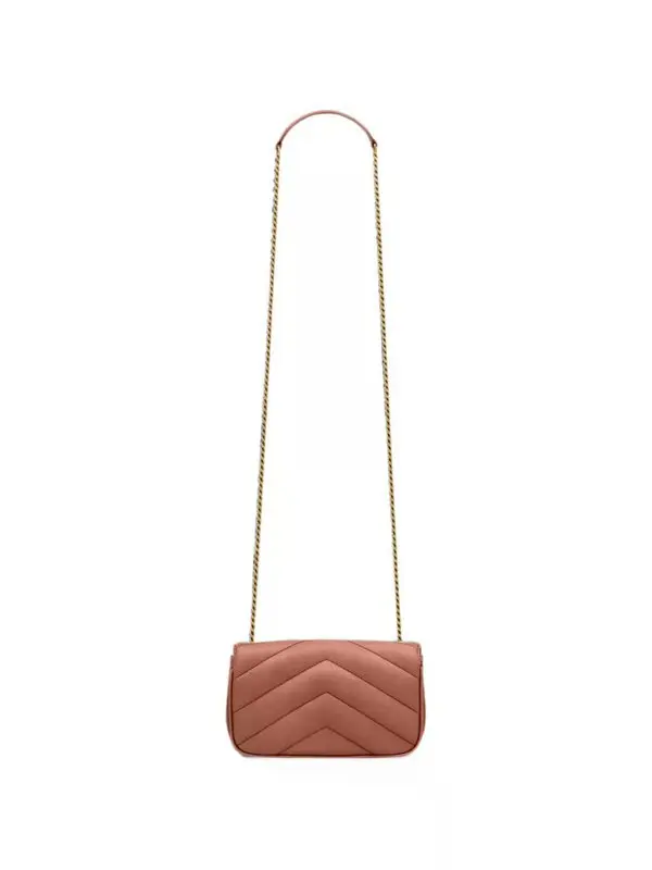 Saint Laurent Mini Loulou Quilted Leather Cross Body Bag - Orange