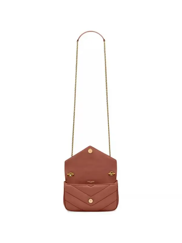 Saint Laurent Mini Loulou Quilted Leather Crossbody Bag - Orange