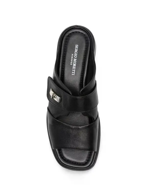 SERGIO MORETTI FIRENZE Turn-lock Leather Sandals