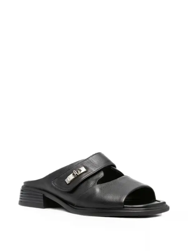 SERGIO MORETTI FIRENZE Leather Turn-lock Sandals