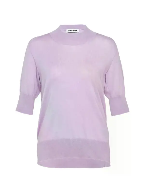 JIL SANDER Mock-neck Cashmere Top - Purple
