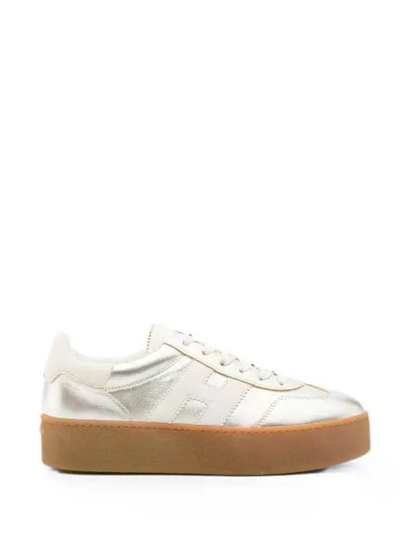 Hogan H698 Metallic-effect Sneakers - Silver