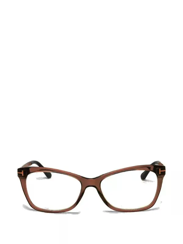 TOM FORD Geometric Frame Eyeglasses - Brown