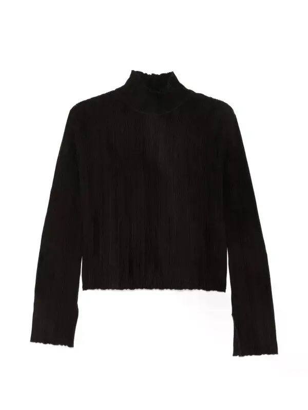 ALYSI Ribbed-knit High-neck Sweater - Brown