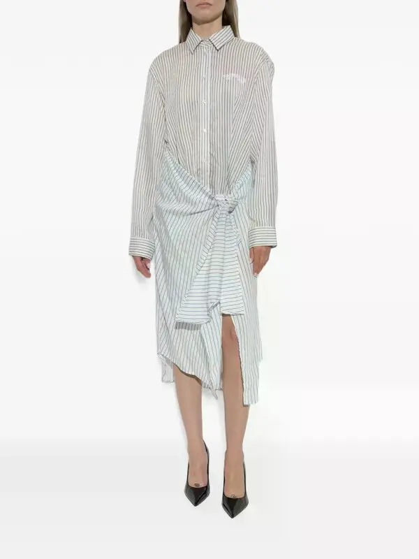 DIESEL® Striped Tie-front Shirt Dress