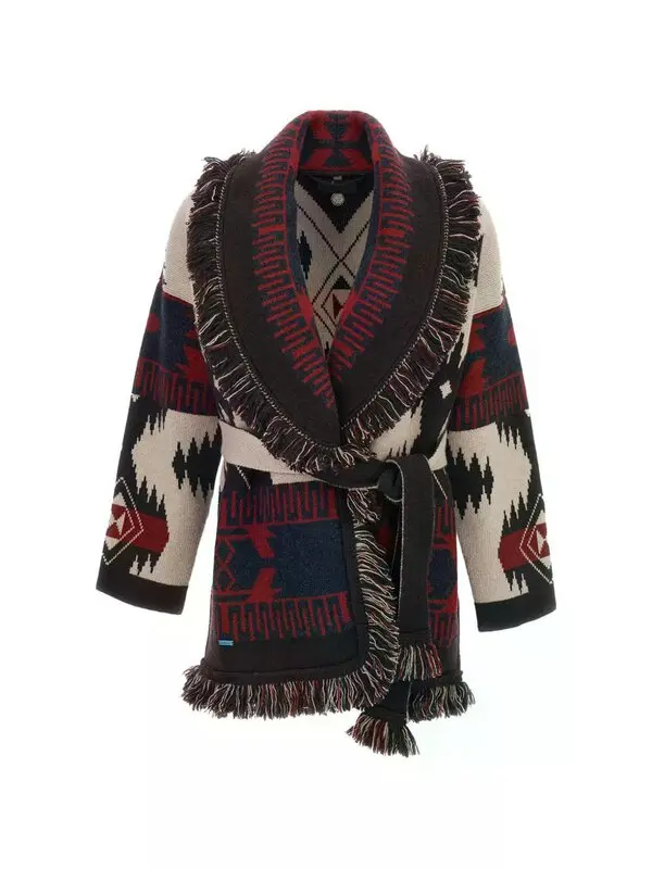 Alanui Icon Jacquard-knit Cardigan - Black