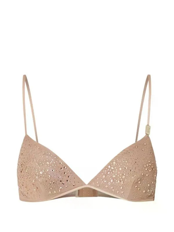 Liu Jo Tulle Top With Jewel Embroidery - Neutrals