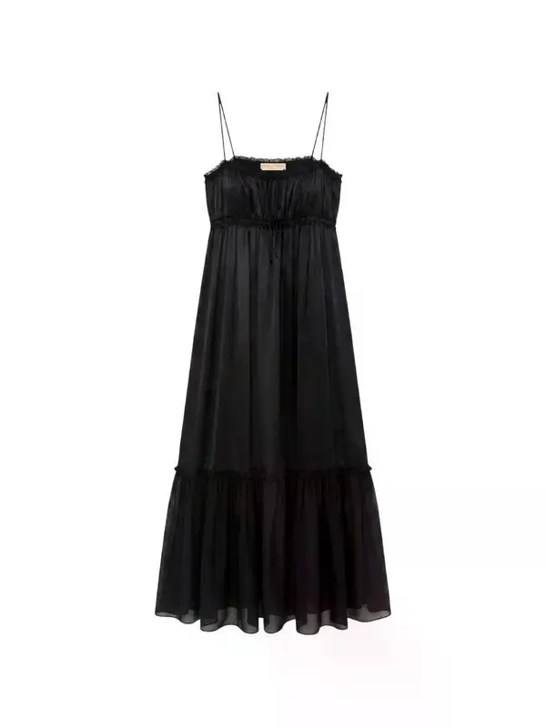 Ulla Johnson Marielle Cami Tiered Ruffled Midi Dress - Black