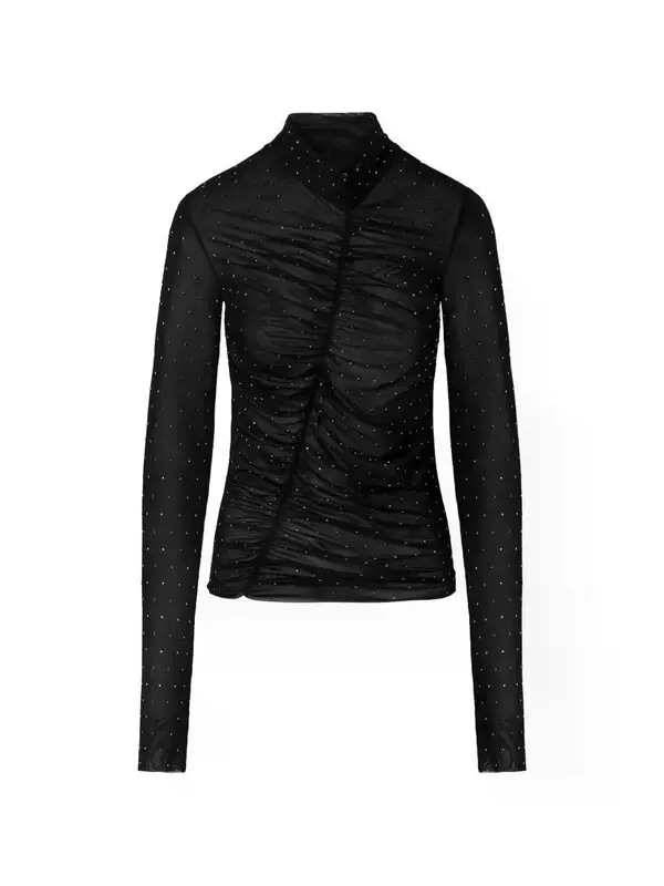 Liu Jo Full Rhinestone Tulle T-shirt - Black