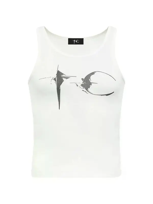 THUG CLUB Logo Print Tank Top - White