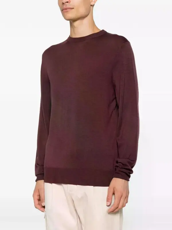 Canali Wool Long-sleeve Sweater - Purple