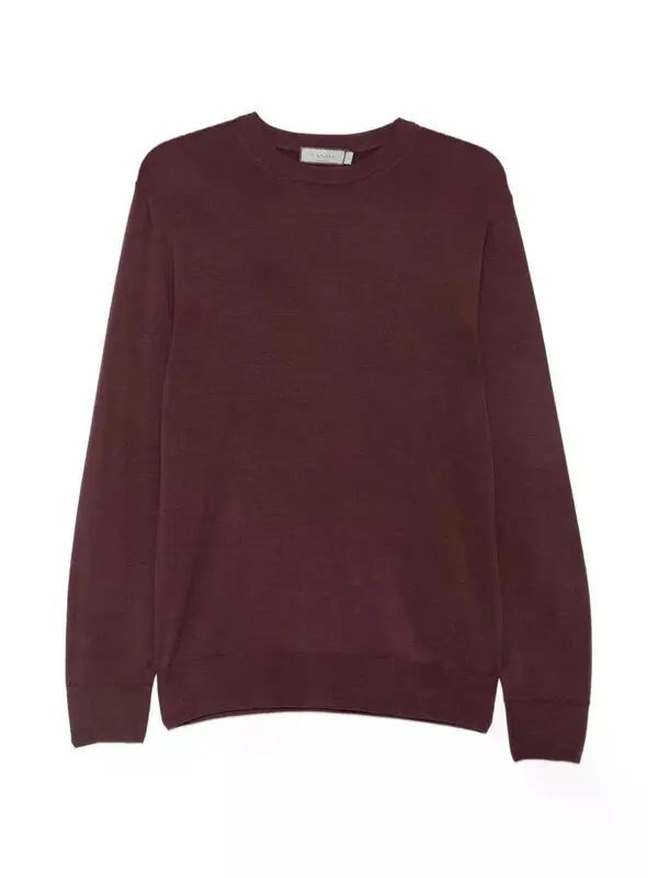 Canali Wool Long-sleeve Sweater - Purple