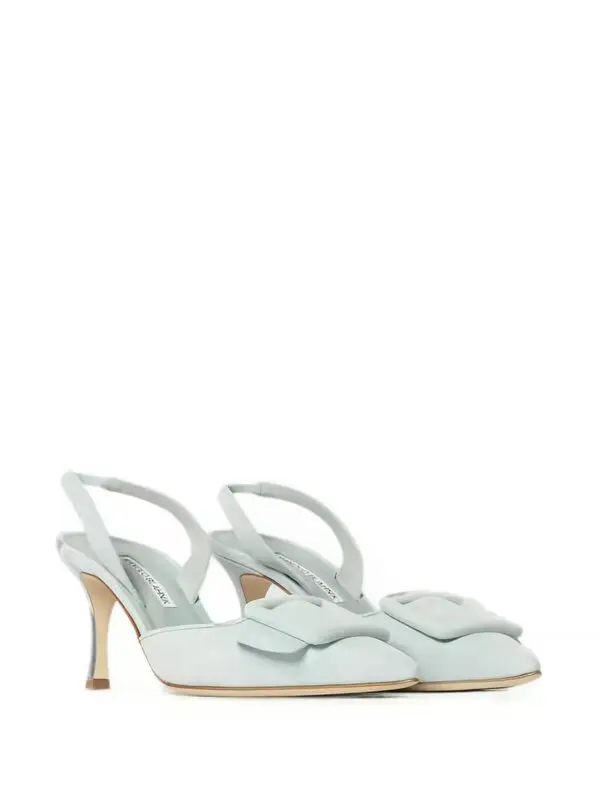 Manolo Blahnik Maysli Buckle-detail Pointed-toe Pumps - Blue