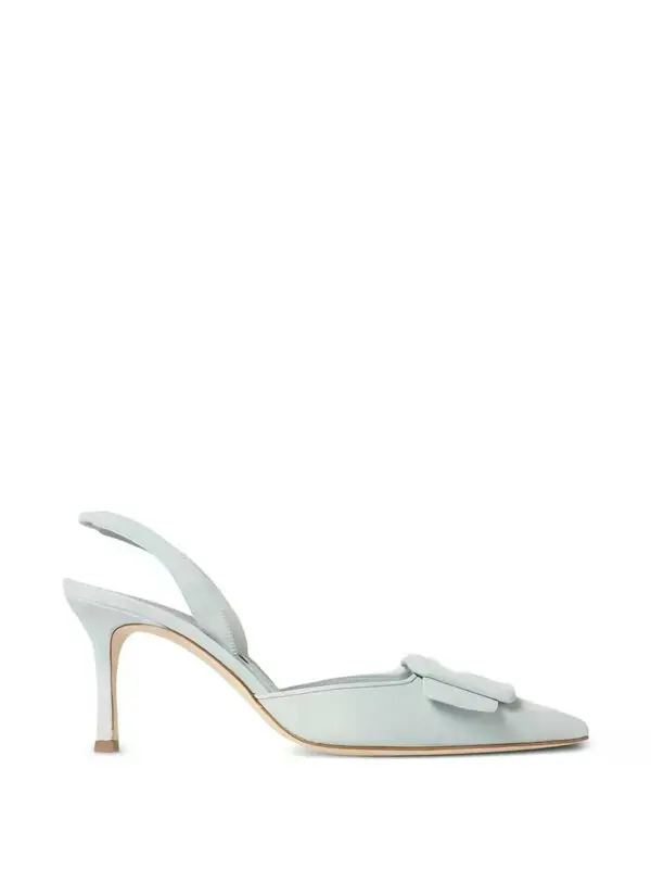 Manolo Blahnik Maysli Buckle-detail Pointed-toe Pumps - Blue
