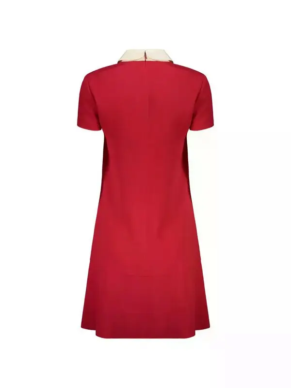 Red Valentino Short Sleeve Contrast Collar Dress