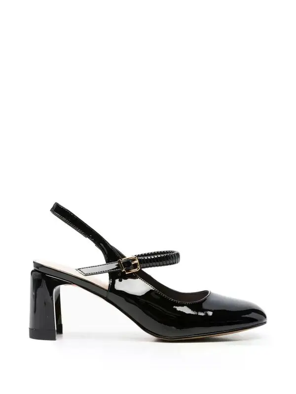 LINDA BAUMANN Patent Slingback Pumps With Buckle Fastening - Black