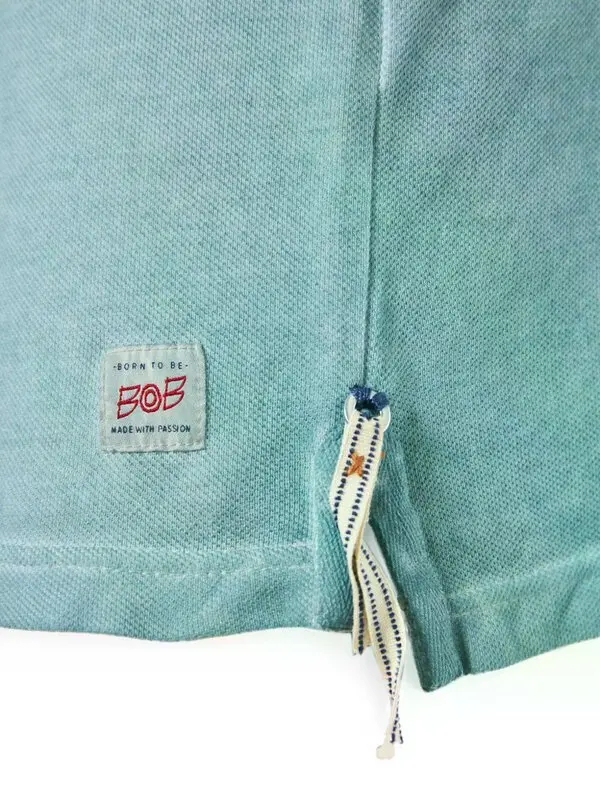 BOB Embroidered Denim-patch Polo Shirt