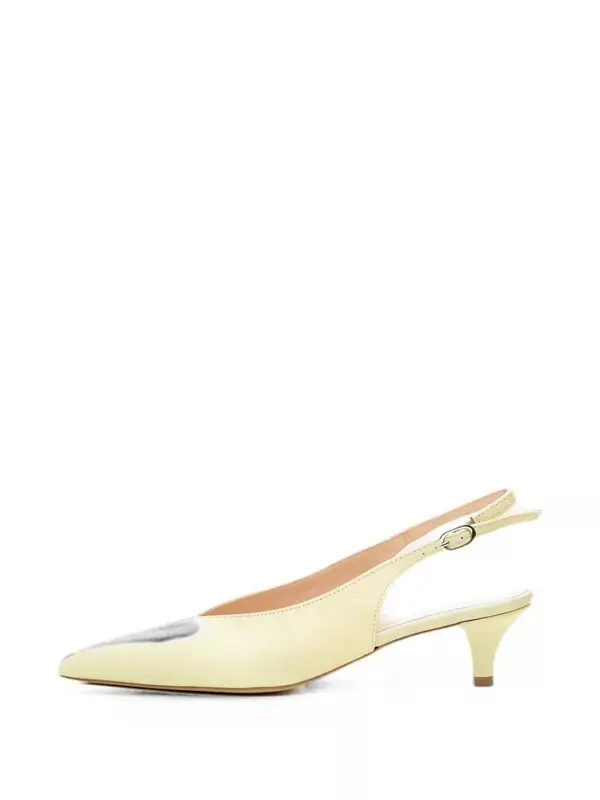 POCHE PARIS Pointed-toe Buckle-fastening Sandals - Yellow