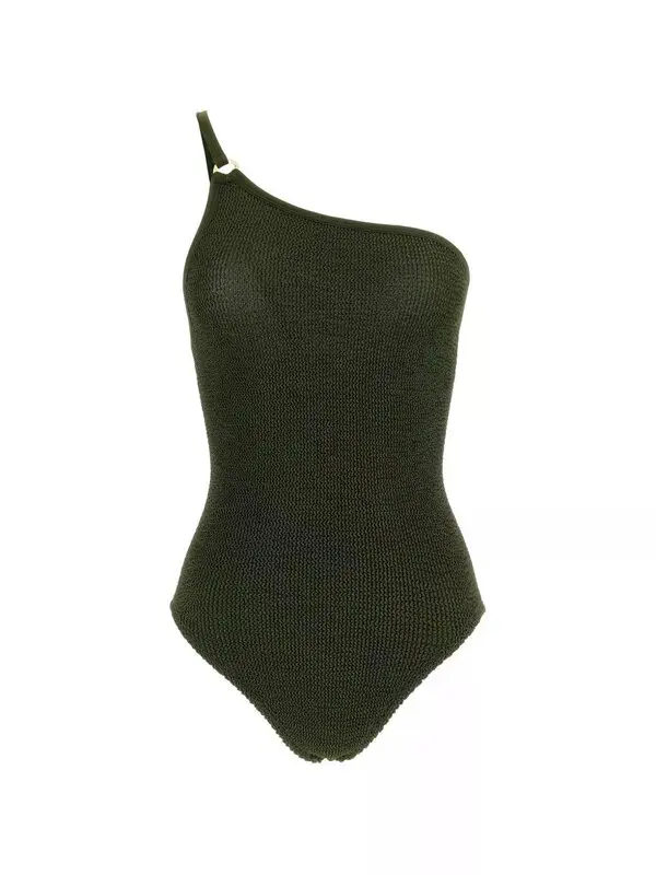 Hunza G Clara One-shoulder Swimsuit - Green