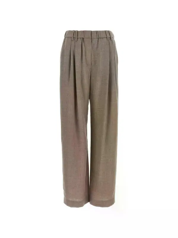 Brunello Cucinelli Pleated Wide-leg Trousers - Neutrals