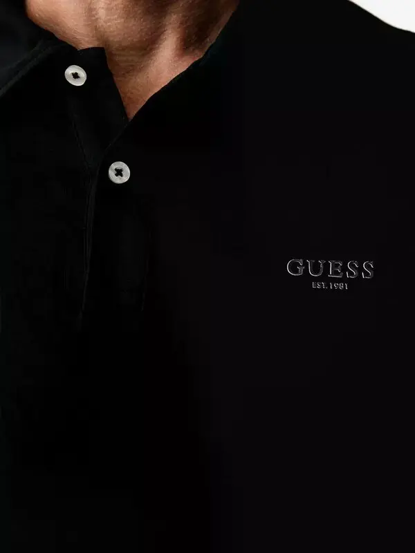 Guess Logo-detail Buttoned Polo Shirt