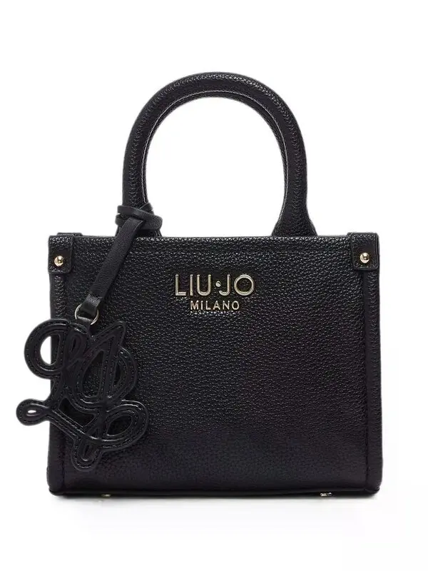 Liu Jo Mini Bag With Jacquard Shoulder Strap - Black