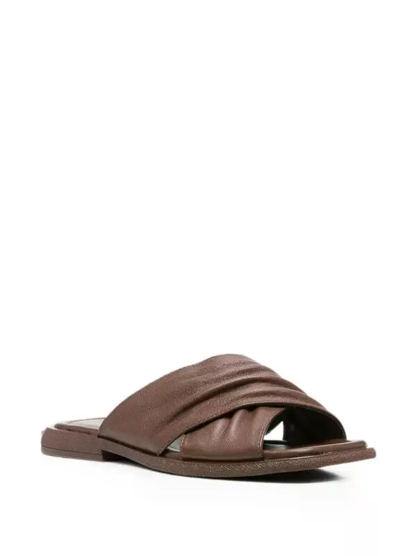 SERGIO MORETTI FIRENZE Crossover Strap Ruched Sandals