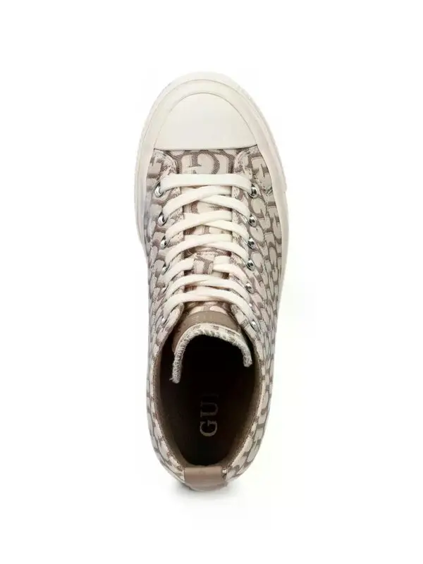 Guess Monogram Print Lace-up High Top Sneakers