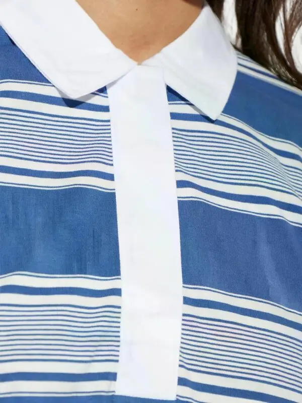 Rag & Bone Kelly Striped Long-sleeve Polo Shirt - Blue